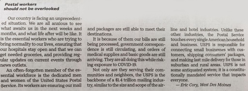 Postal Workers Should Not Be Overlooked - National Postal Mail Handlers ...